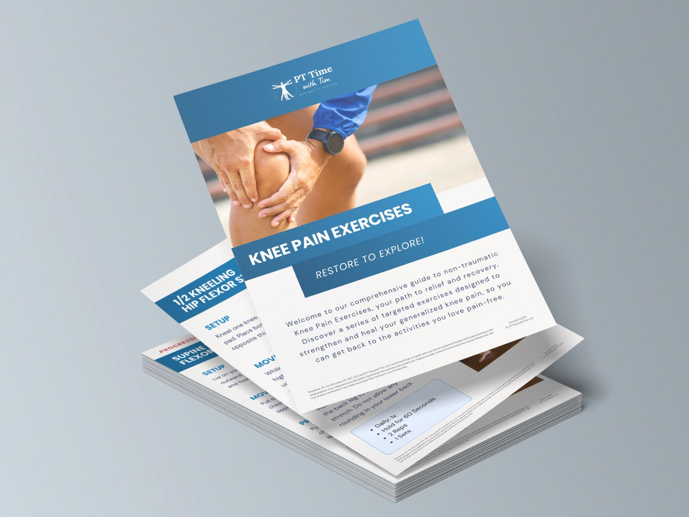 Knee Pain At-Home Exercises Worksheet PDF – PT Time with Tim | At-Home ...