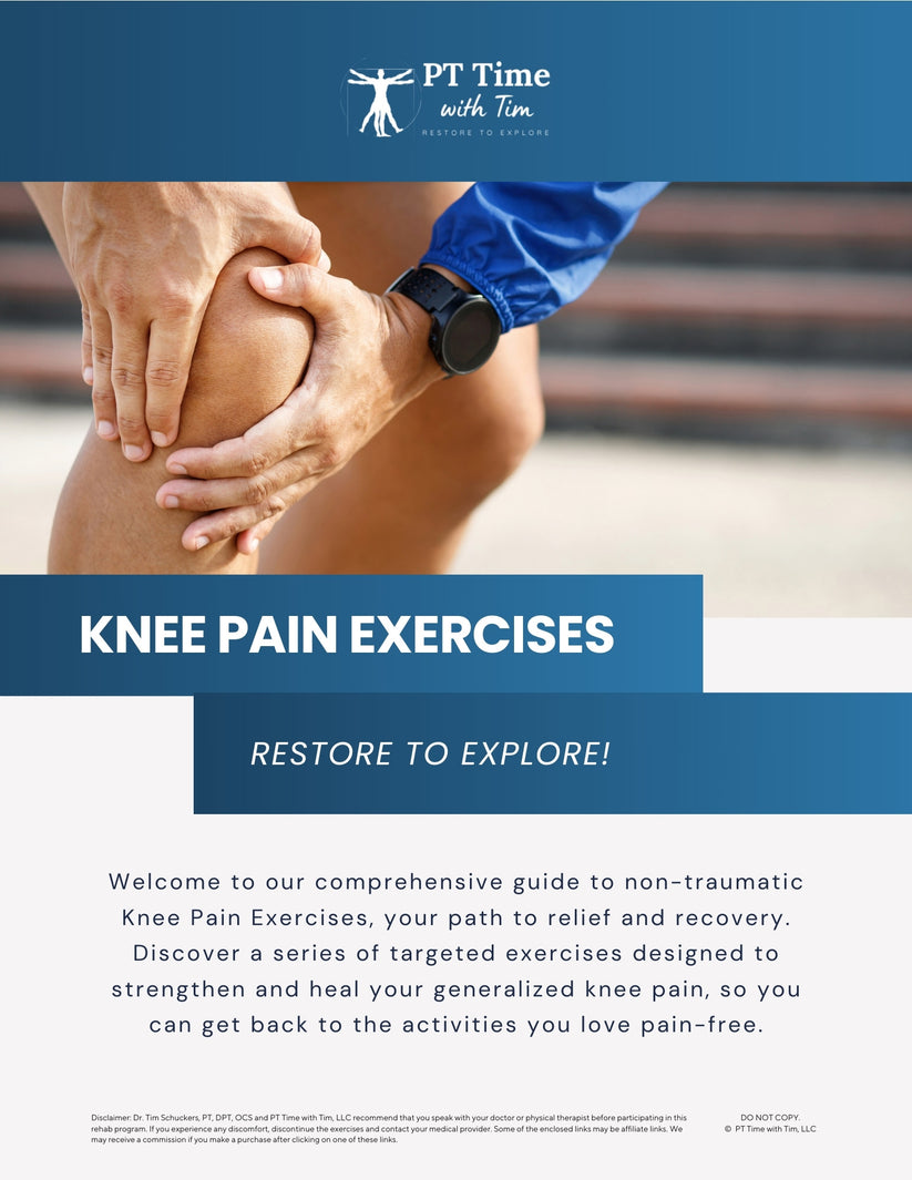 Knee Pain At-Home Exercises Worksheet PDF – PT Time with Tim | At-Home ...